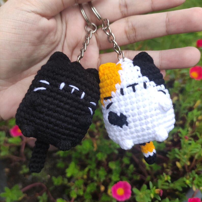 Crochet Cat Keychain, Cute Cat Keychain, Cat Lover, Gift Idea, Ready to ...