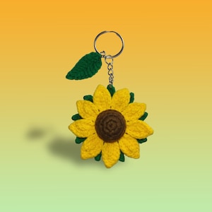 Crochet Pattern PDF: Mini Sunflower Keychain - Etsy