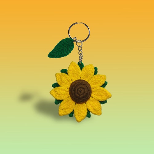 Crochet Pattern PDF: Mini Sunflower Keychain - Etsy