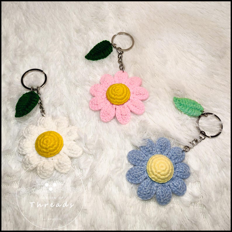 Crochet Pattern PDF: Daisy Keychain - Etsy