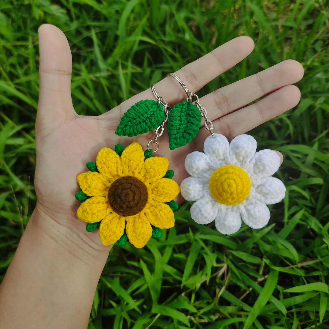 Bundle Crochet Pattern PDF: Flower Keychains - Etsy
