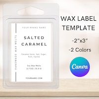 Editable Mini Wax Melt Sampler Label, DIY 1 Oz Wax Cube Sticker ...