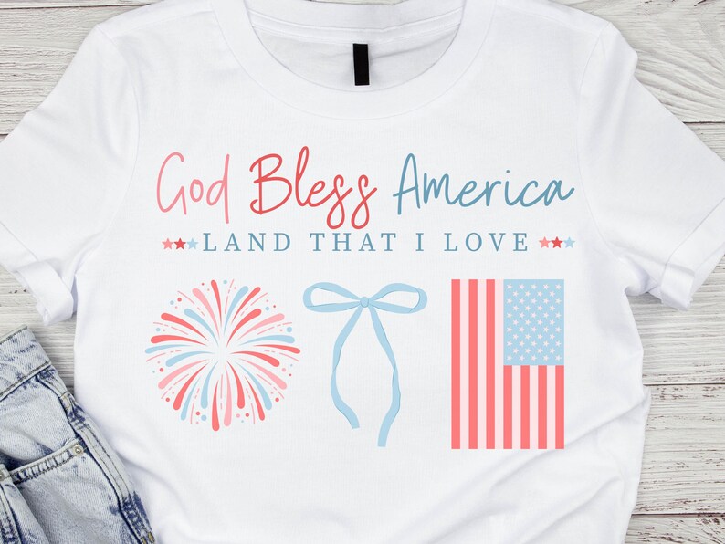 God Bless America PNG, Coquette Patriotic Design (digital File) - Etsy