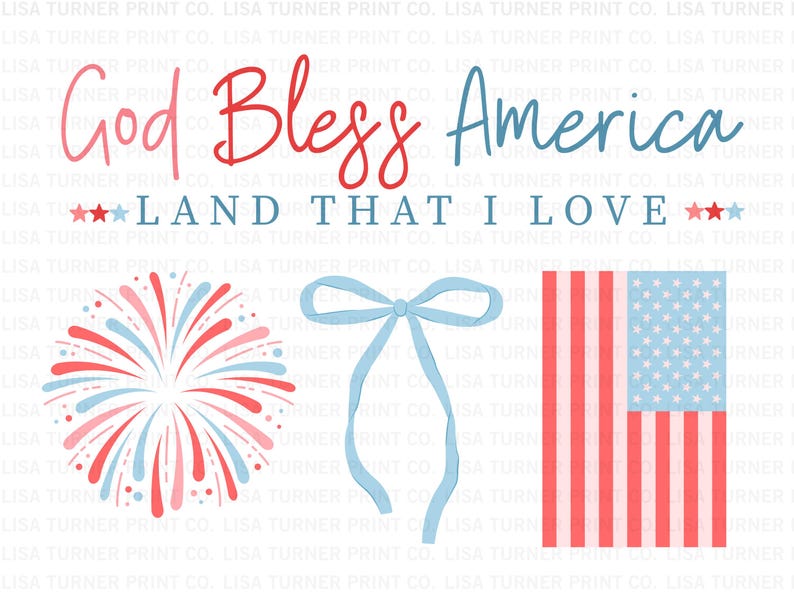 God Bless America PNG, Coquette Patriotic Design (digital File) - Etsy