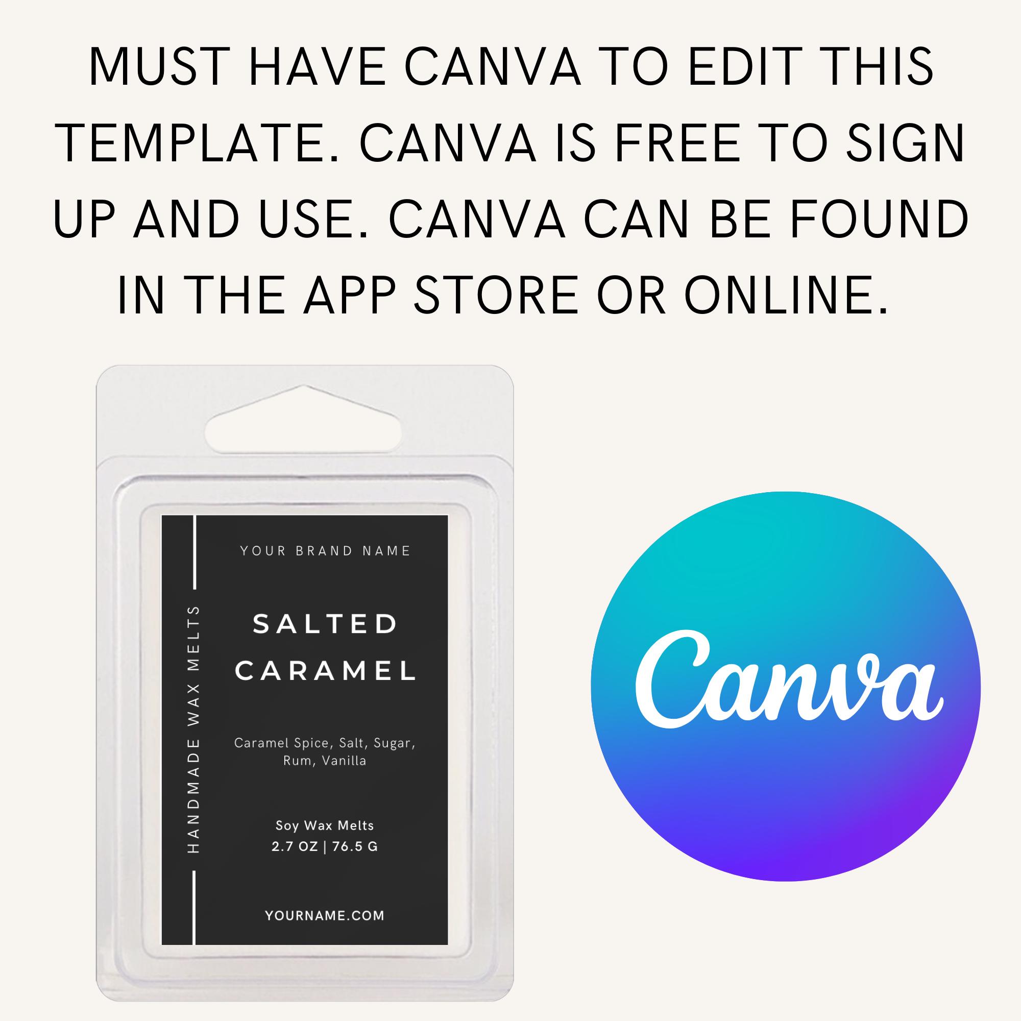 Wax Melt Label Template: 2"x3" Canva Tart Label - Etsy