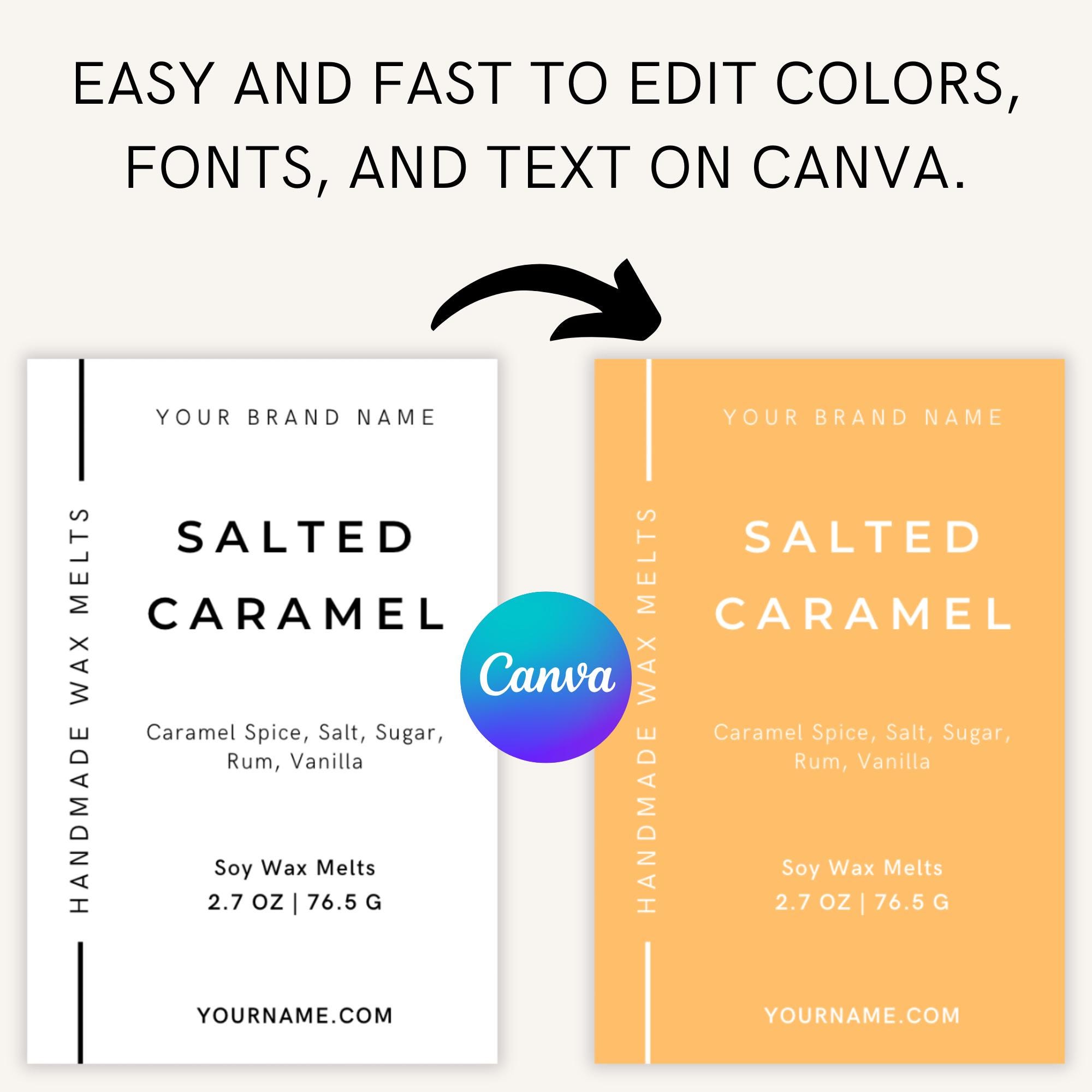 Wax Melt Label Template: 2"x3" Canva Tart Label - Etsy