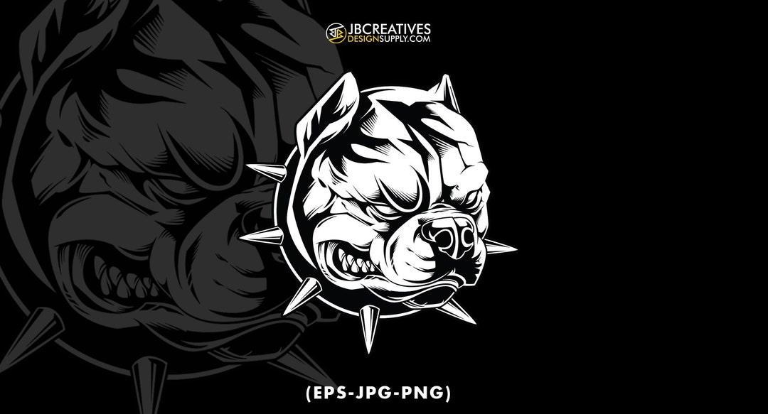 Angry American Bully Head EPS, JPG and PNG for Tshirts, Logo, Templates ...