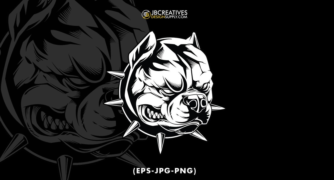 Angry American Bully Head EPS, JPG and PNG for Tshirts, Logo, Templates ...