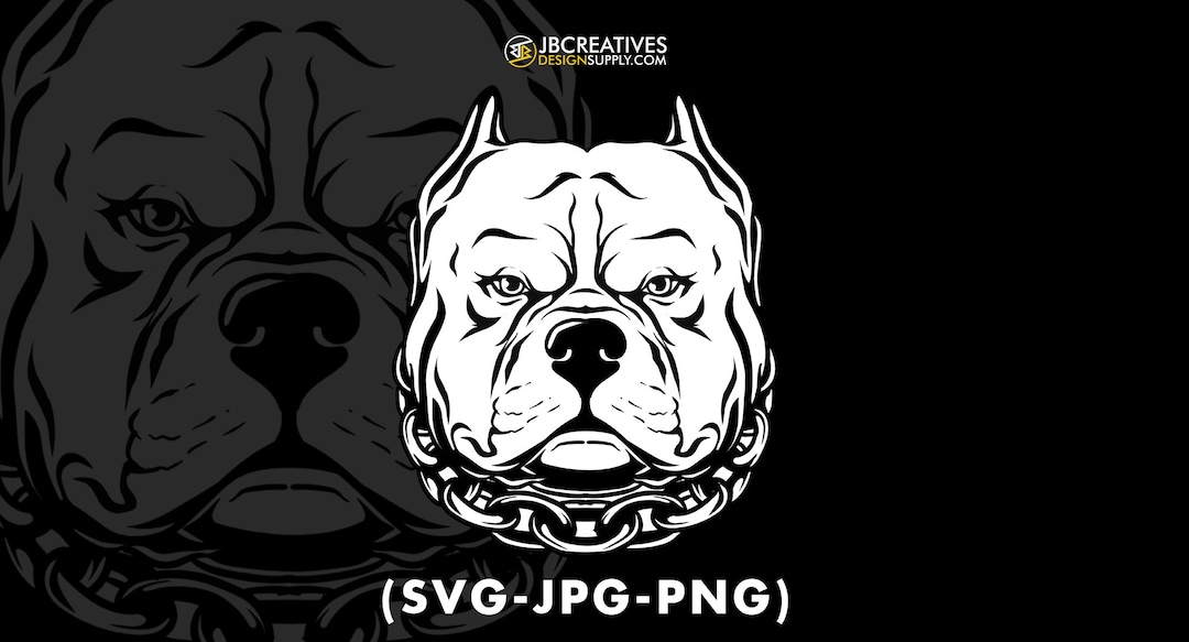 American Bully Head Outline Svg, Png, Jpg for Tshirts, Logo, Templates ...