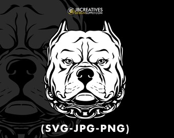 Angry American Bully Head EPS, JPG and PNG for Tshirts, Logo, Templates ...