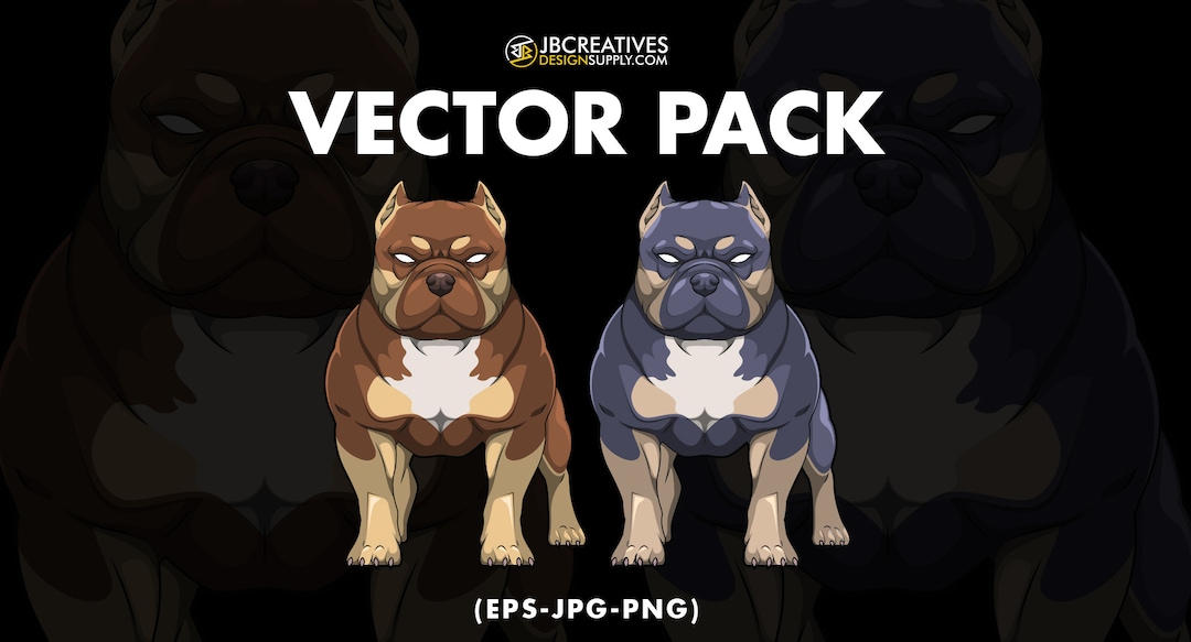 American Bully Standard Vector Pack Brown and Blue Tri Vector, Eps, Png ...