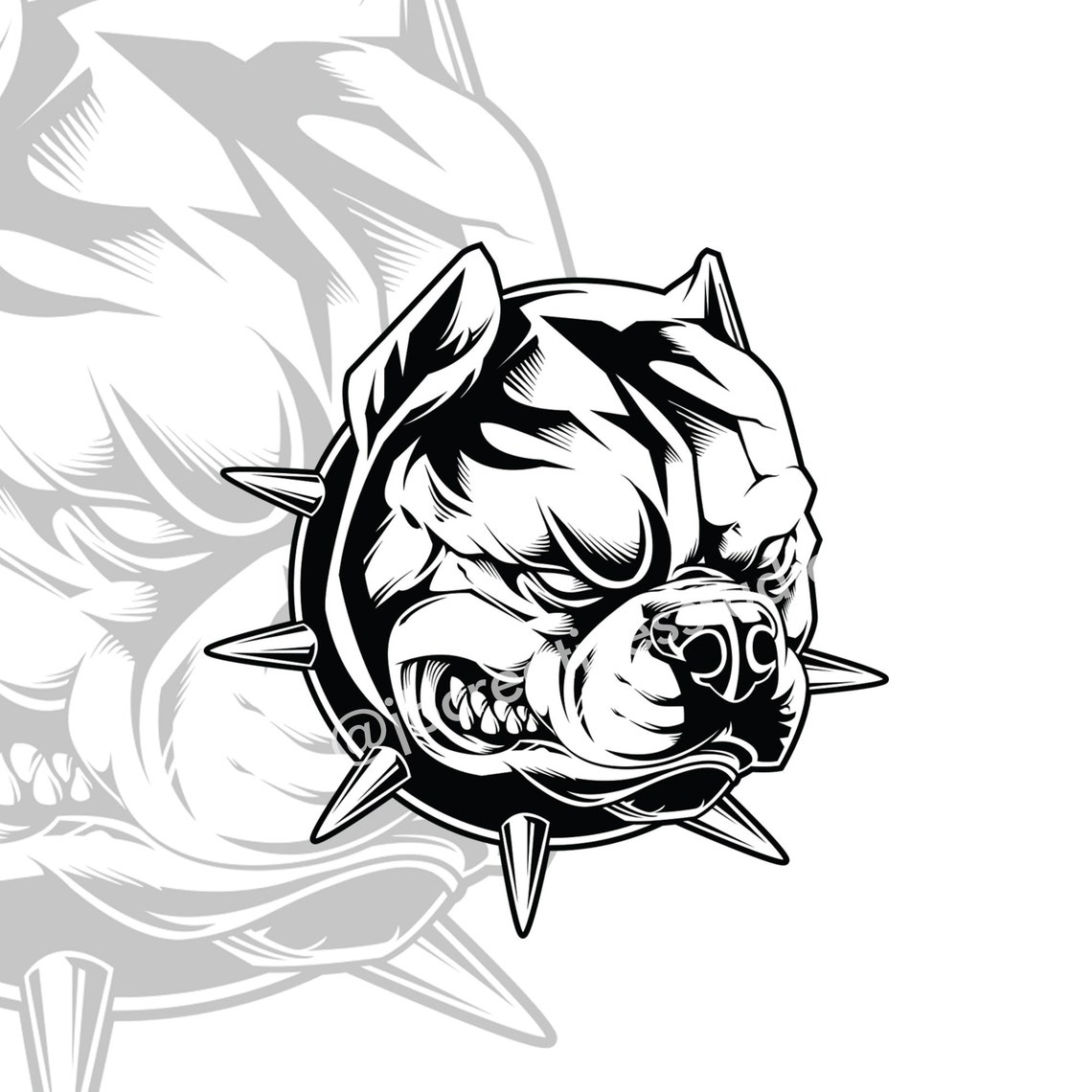 Angry American Bully Head EPS, JPG and PNG for Tshirts, Logo, Templates ...