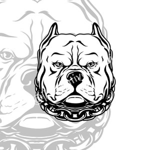 American Bully Head Outline Svg, Png, Jpg for Tshirts, Logo, Templates ...