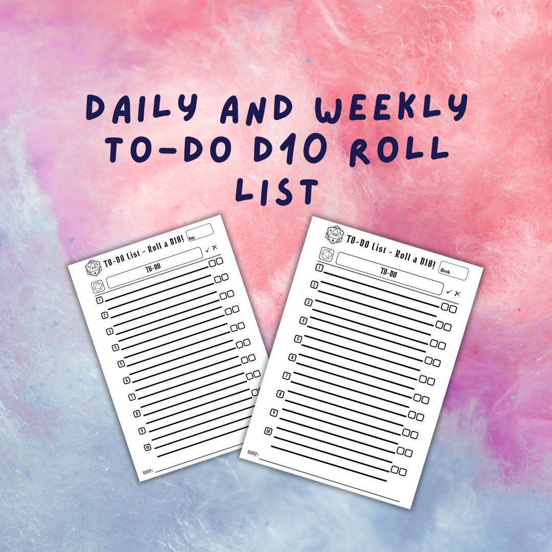 D20 Daily and Weekly Roll List | Digital Download | D&D 5E | DND ...