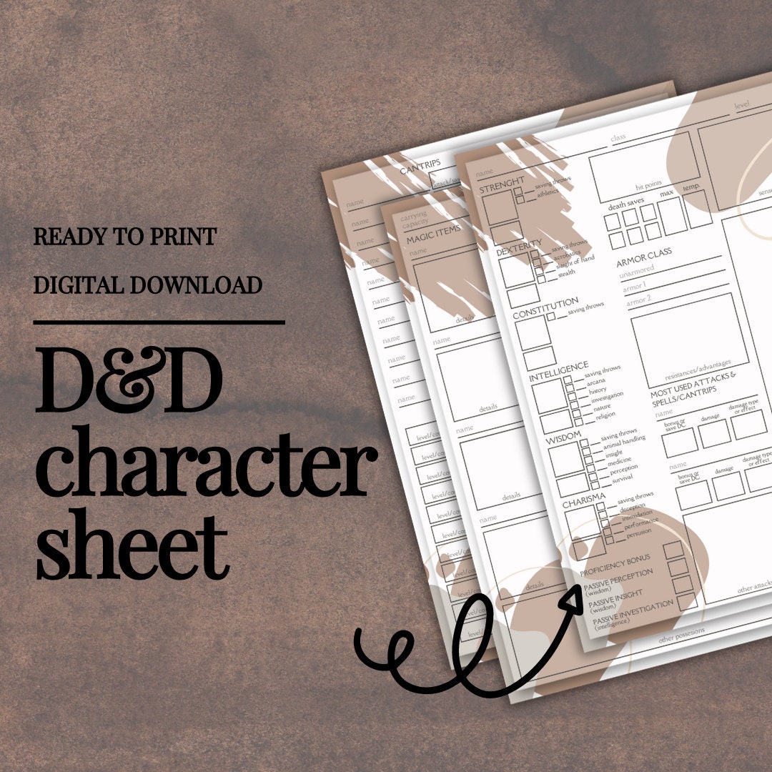 D&D Character Sheet | DM / Dungeon Master Tools | Dnd 5e Character ...