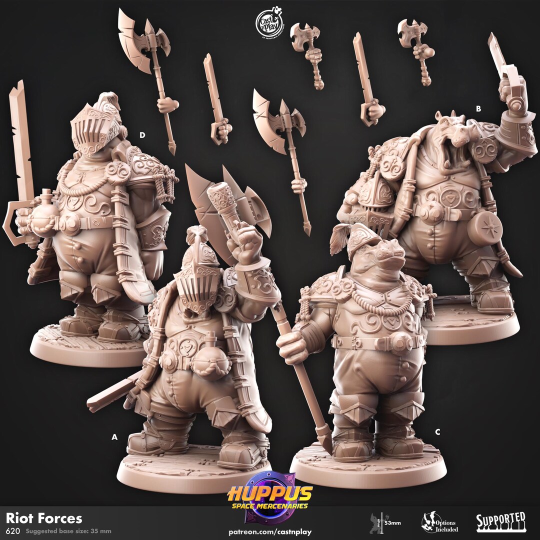 Giff Paladin Miniature Hippo Fighter Pirate Swashbuckler Figurine ...