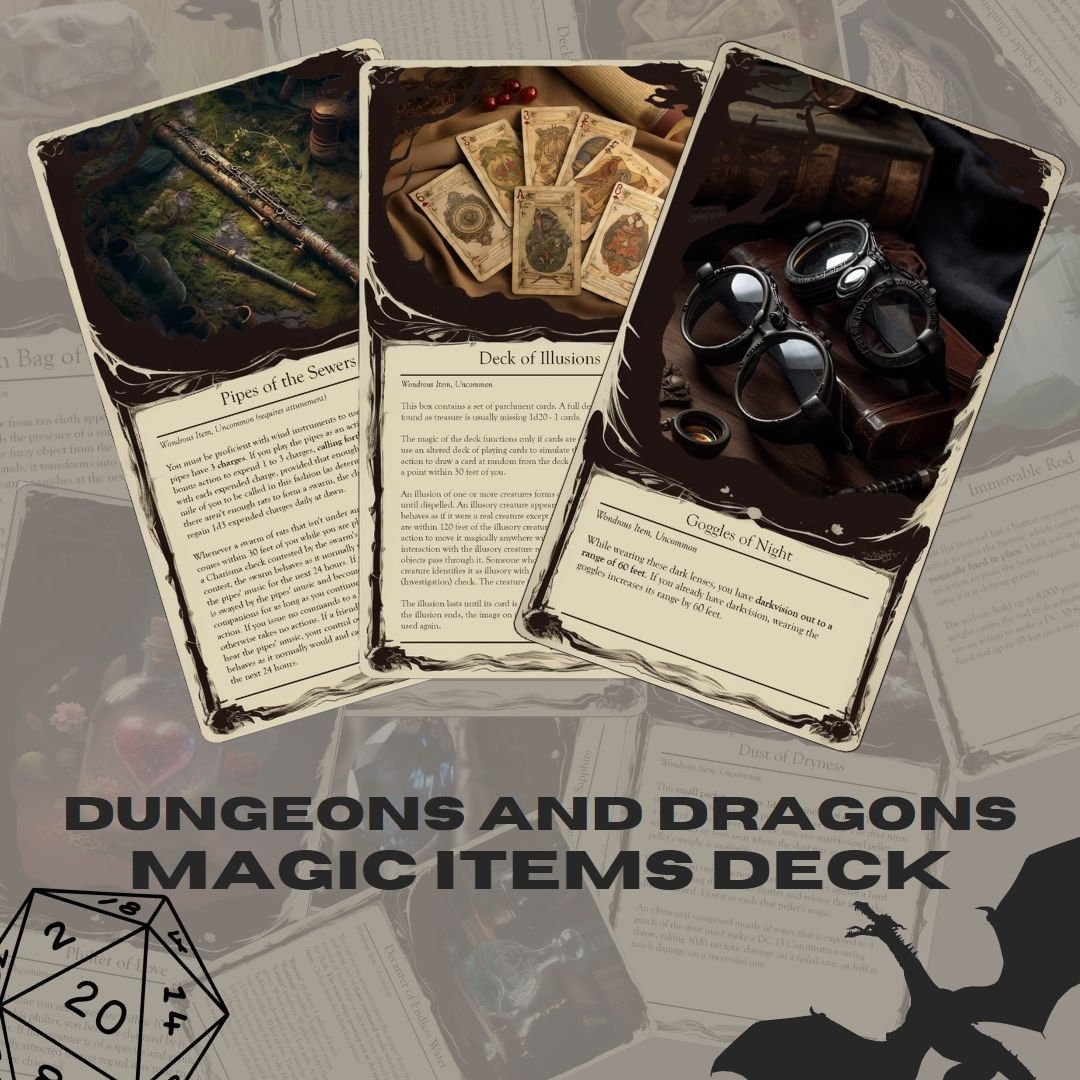 D&D Magic Items Deck DM / Dungeon Master Tools Dnd Cards Dnd Ready to ...