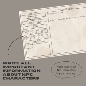 Fillable NPC Cards for D&D | DM / Dungeon Master Tools | NPC Stats ...