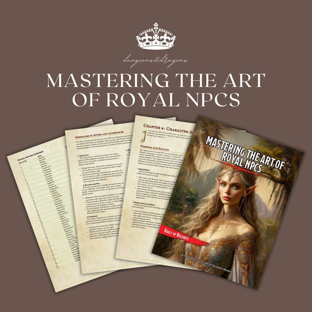 D&D Guide - Mastering the Art of Royal Npcs | DM / Dungeon Master Tools ...