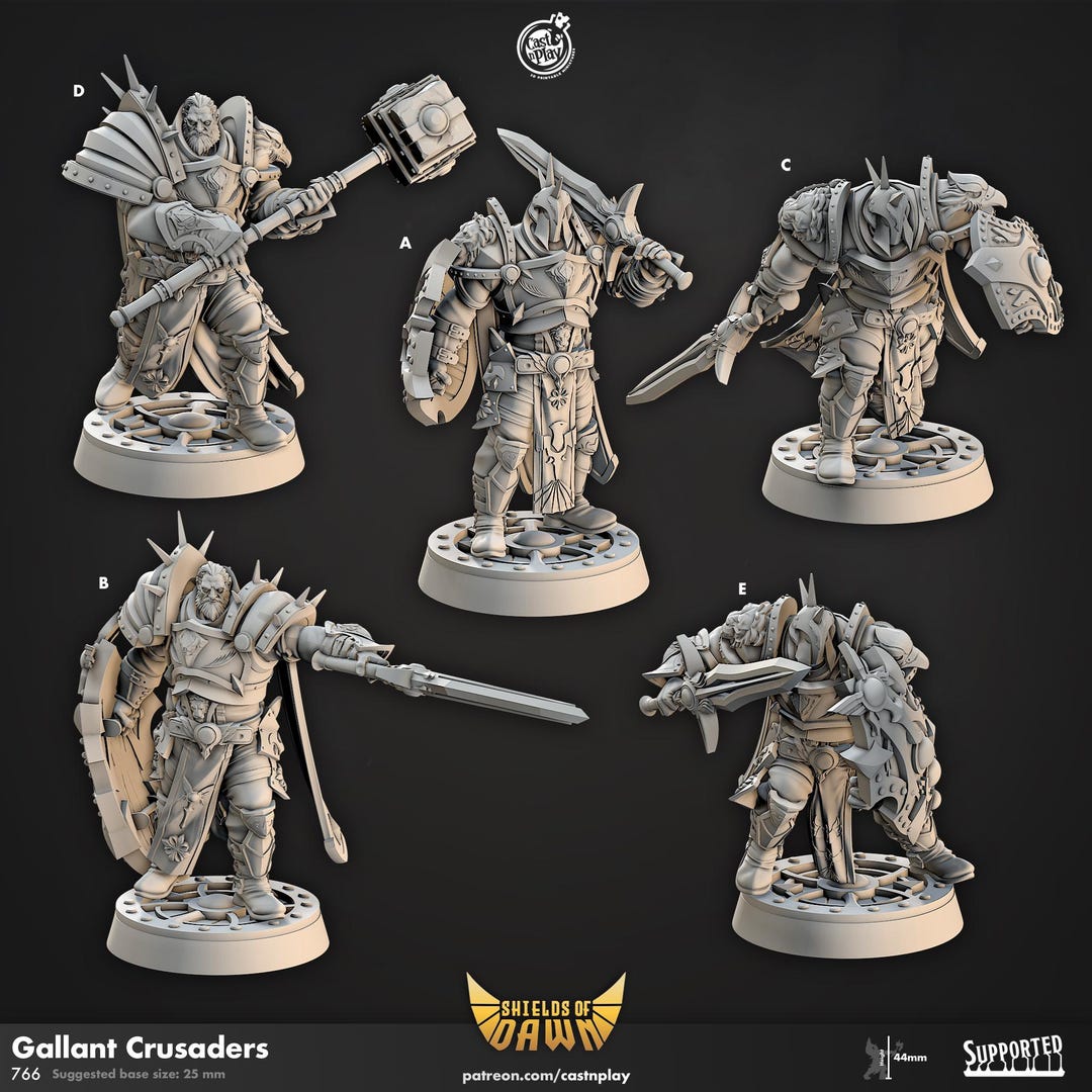 Human Paladin Miniature Fighter Champion Crusader Barbarian Figure ...