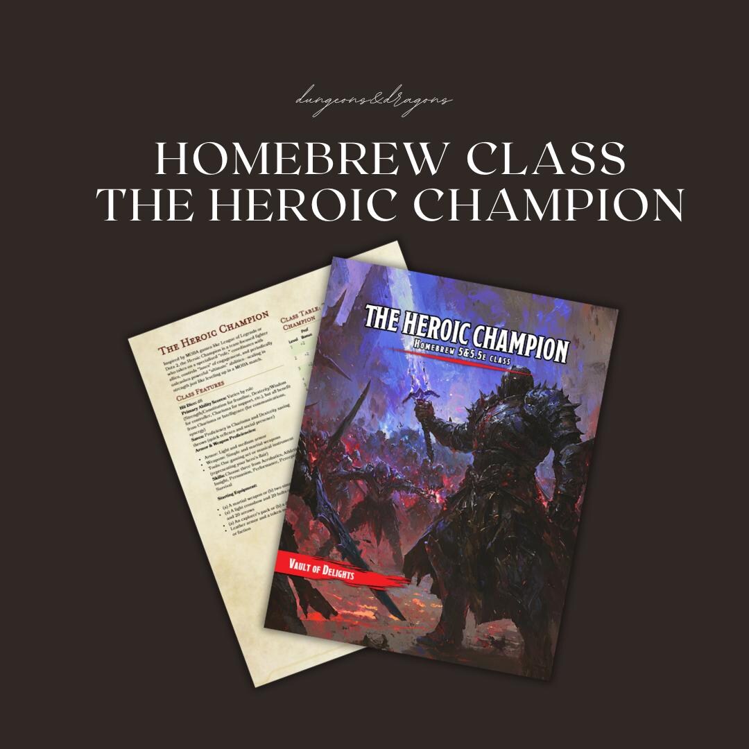 Heroic Champion Homebrew Class Guide | Dungeon Master Tools | Dnd Ready ...