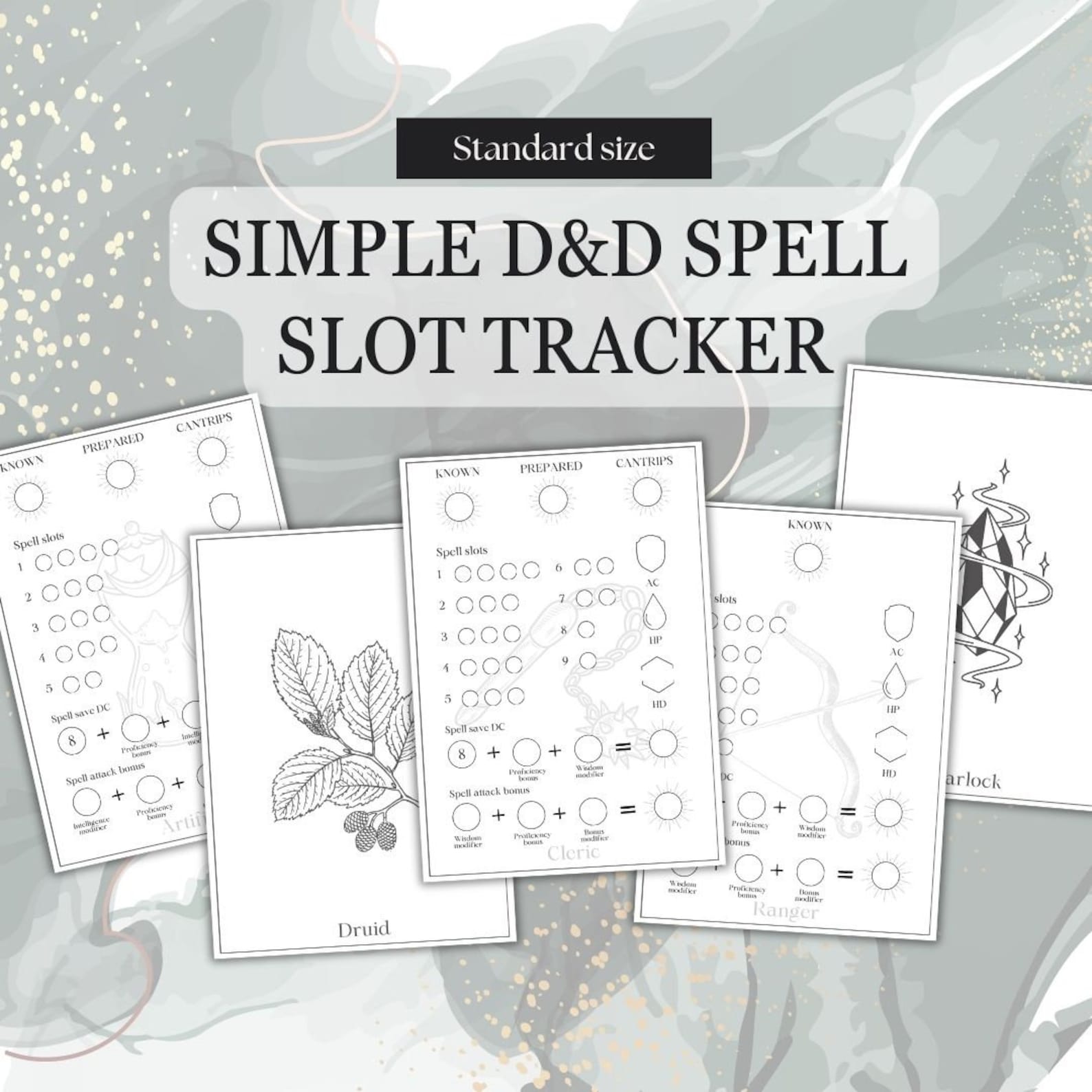 Dnd Spell Tracker | Dnd Accessories | D&D Character Sheet | Dungeons ...