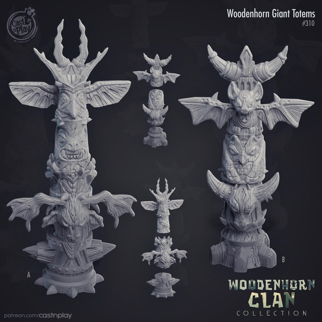 Woodernhorn Clan Collection | Totem | Dnd Figurine | Tabletop ...