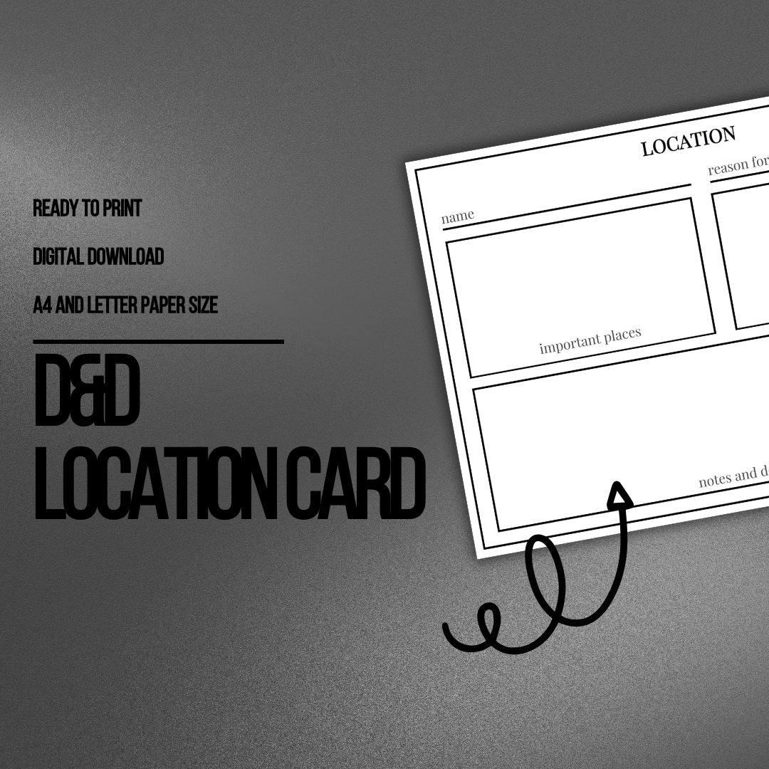 D&D Location Card | DM / Dungeon Master Tools | Attack Stats Sheet ...