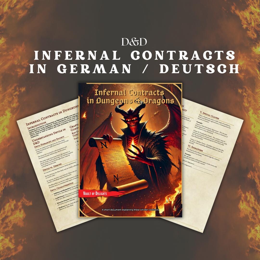 D&D Infernal Contracts in German/deutsch | DM / Dungeon Master Tools | Dnd Ready to Print ...