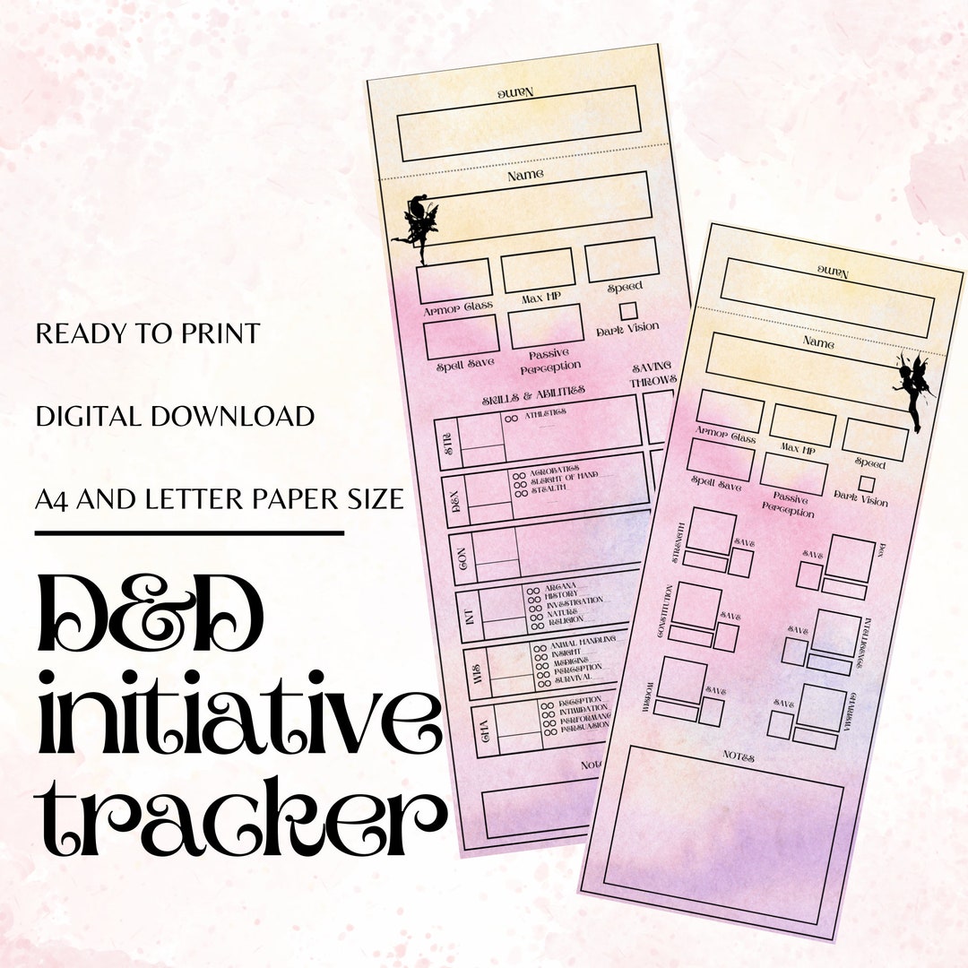 Fillable Initiative Tracker Cards for D&D | DM / Dungeon Master Tools ...
