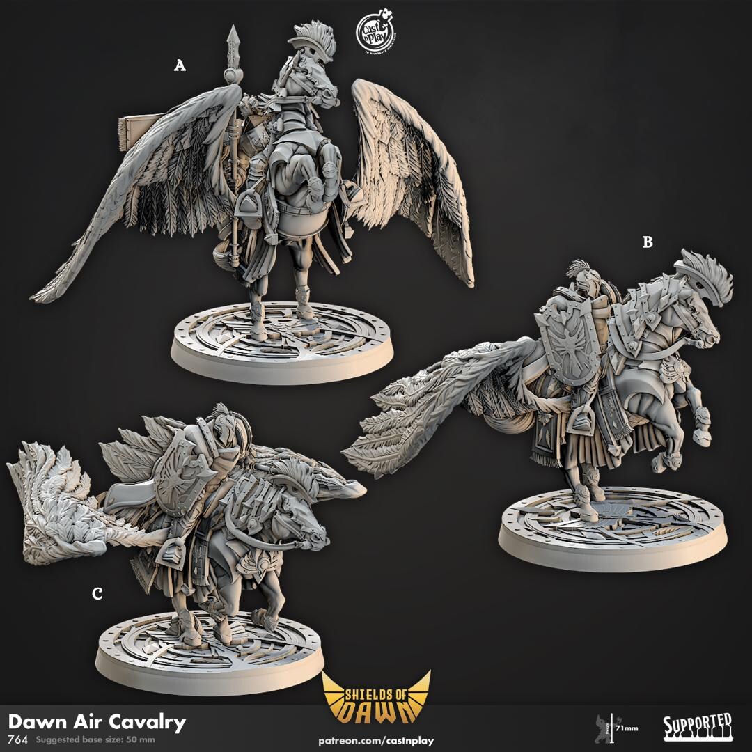 Aasimar Paladin Miniature Fighter Pegasus Mount Figurine Dungeons and ...