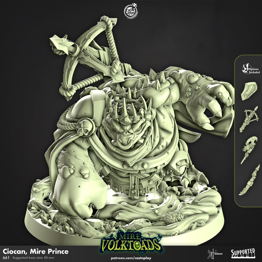 Grung Ranger Miniature Frogfolk Paladin Fighter Figurine Dungeons and ...