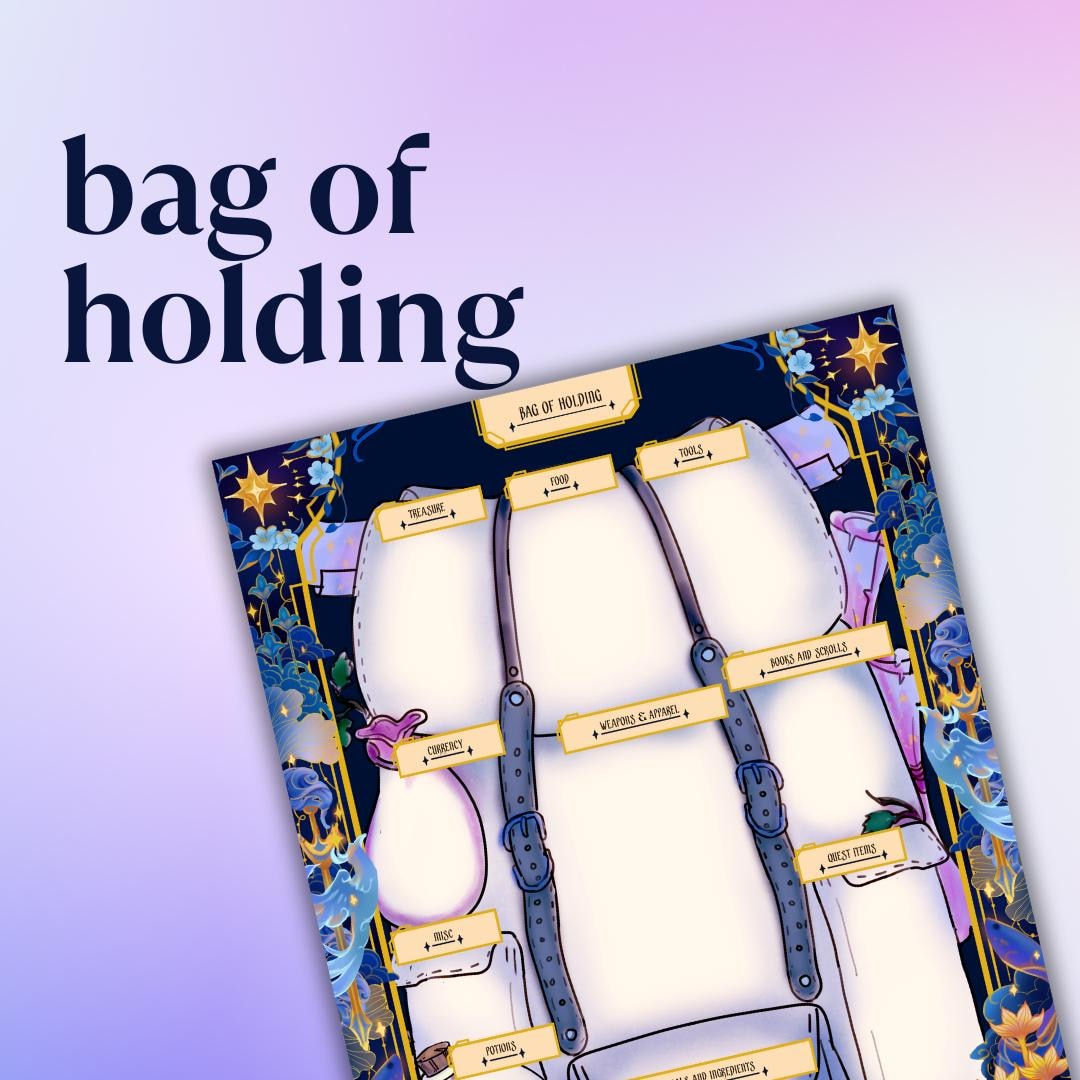 D&D Bag of Holding | Inventory | DM / Dungeon Master Tools | Dnd 5e ...