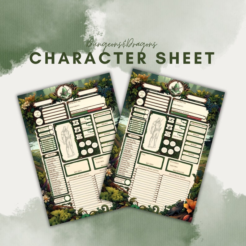 D&D Character Sheet DM / Dungeon Master Tools Dnd 5e Character Sheet ...