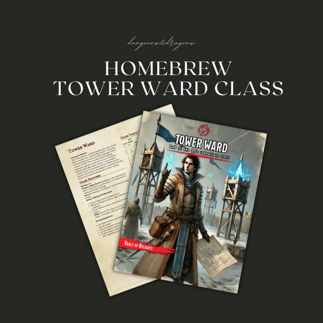Homebrew Tower Ward Class Guide | Dungeon Master Tools | Dnd Ready to ...