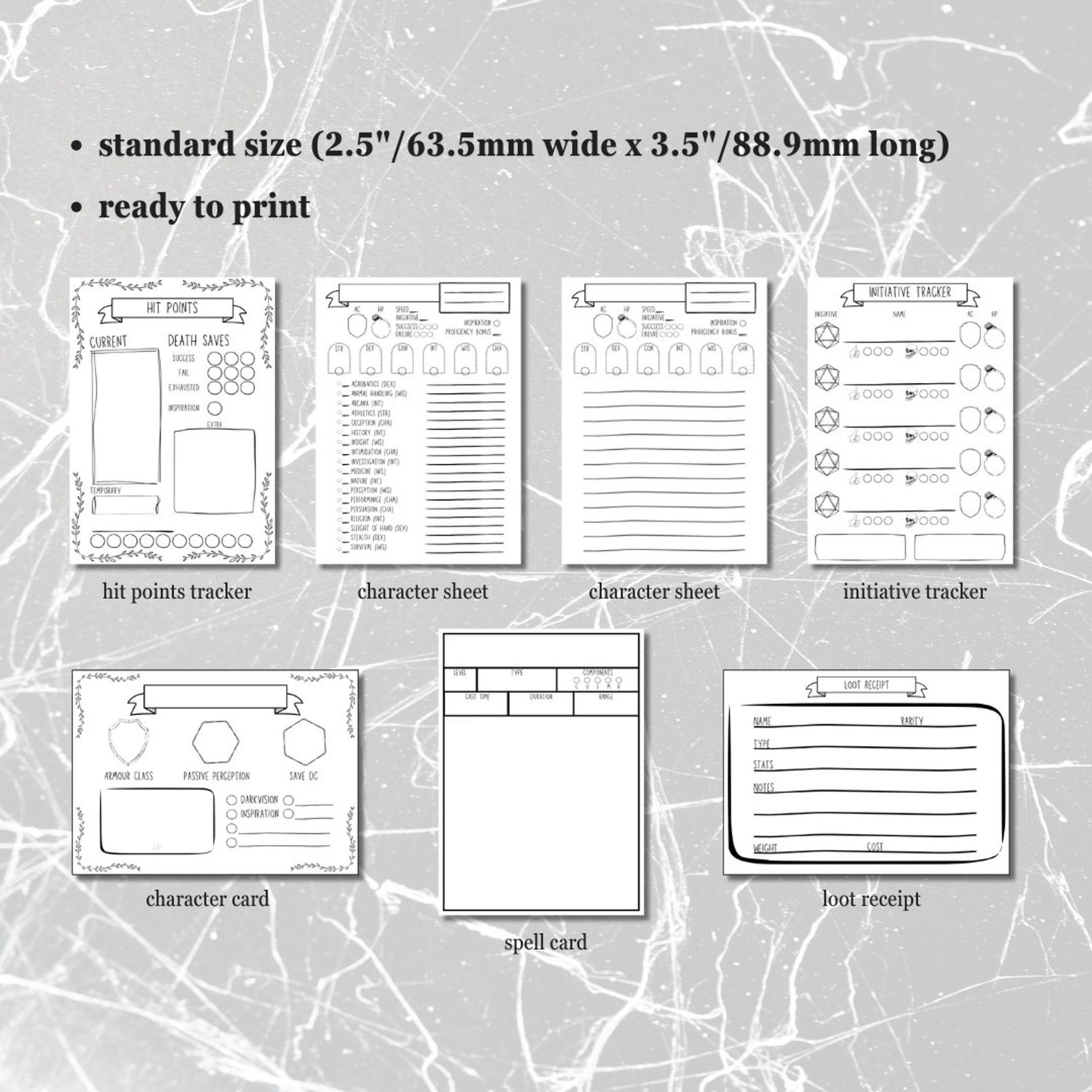 D&D Quick Reference Cards Collection Dnd Accessories Dungeons and ...