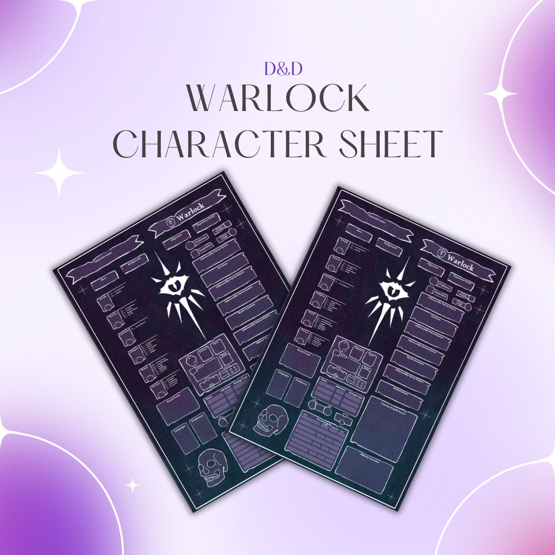 D&D Warlock Character Sheet | DM / Dungeon Master Tools | Dnd 5e ...