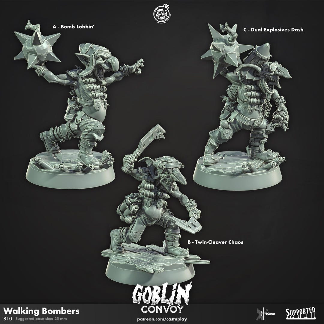 Goblin Bomber Miniature Enemy Monster Mob Figurine Dungeons and Dragons ...