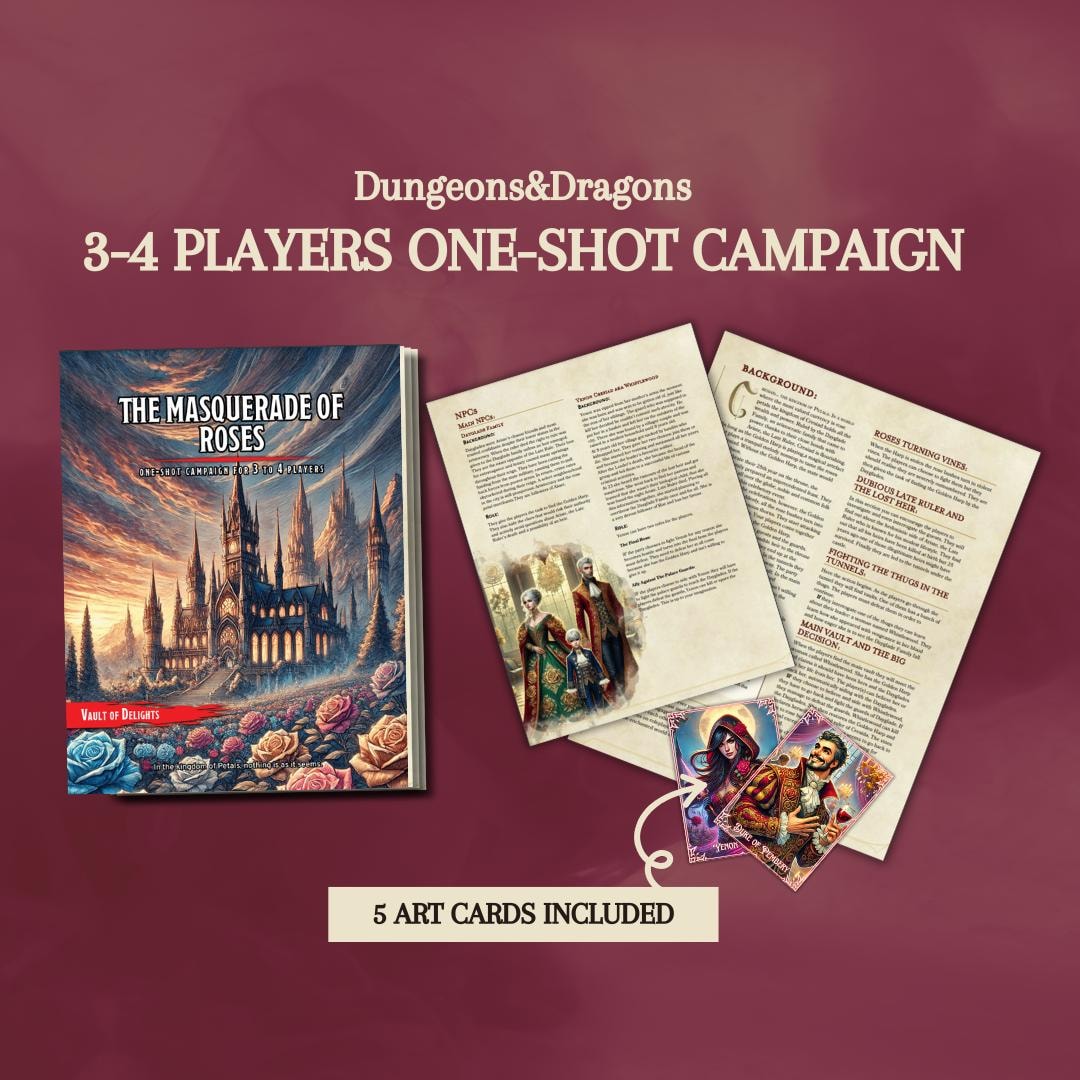 D&D One-shot Campaign Setting the Masquarade of Roses | Dungeon Master ...