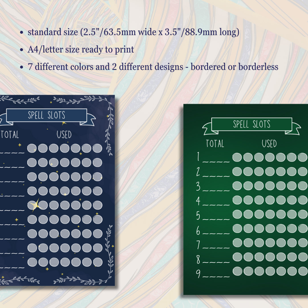 Dnd Spell Tracker Dnd Accessories D&D Character Sheet Dungeons and ...