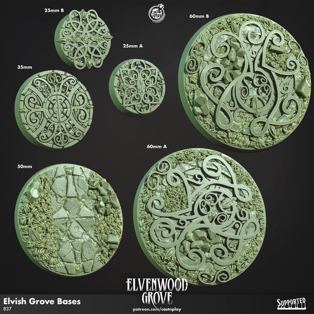 Elvenwood Grove Miniature | Miniature Bases Set | Druid | 3D Printed ...