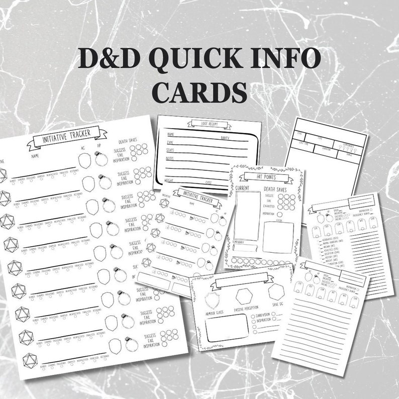 D&D Quick Reference Cards Collection Dnd Accessories Dungeons and ...