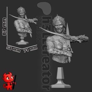 Orin Bust Statue Miniature Figurine Dungeons and Dragons Mini Tabletop ...