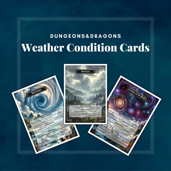 Dungeons and Dragons Cards - Etsy