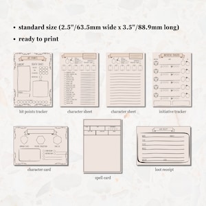 D&D Quick Reference Cards Collection | Dnd Accessories | Dungeons and Dragons 5E | Printable ...