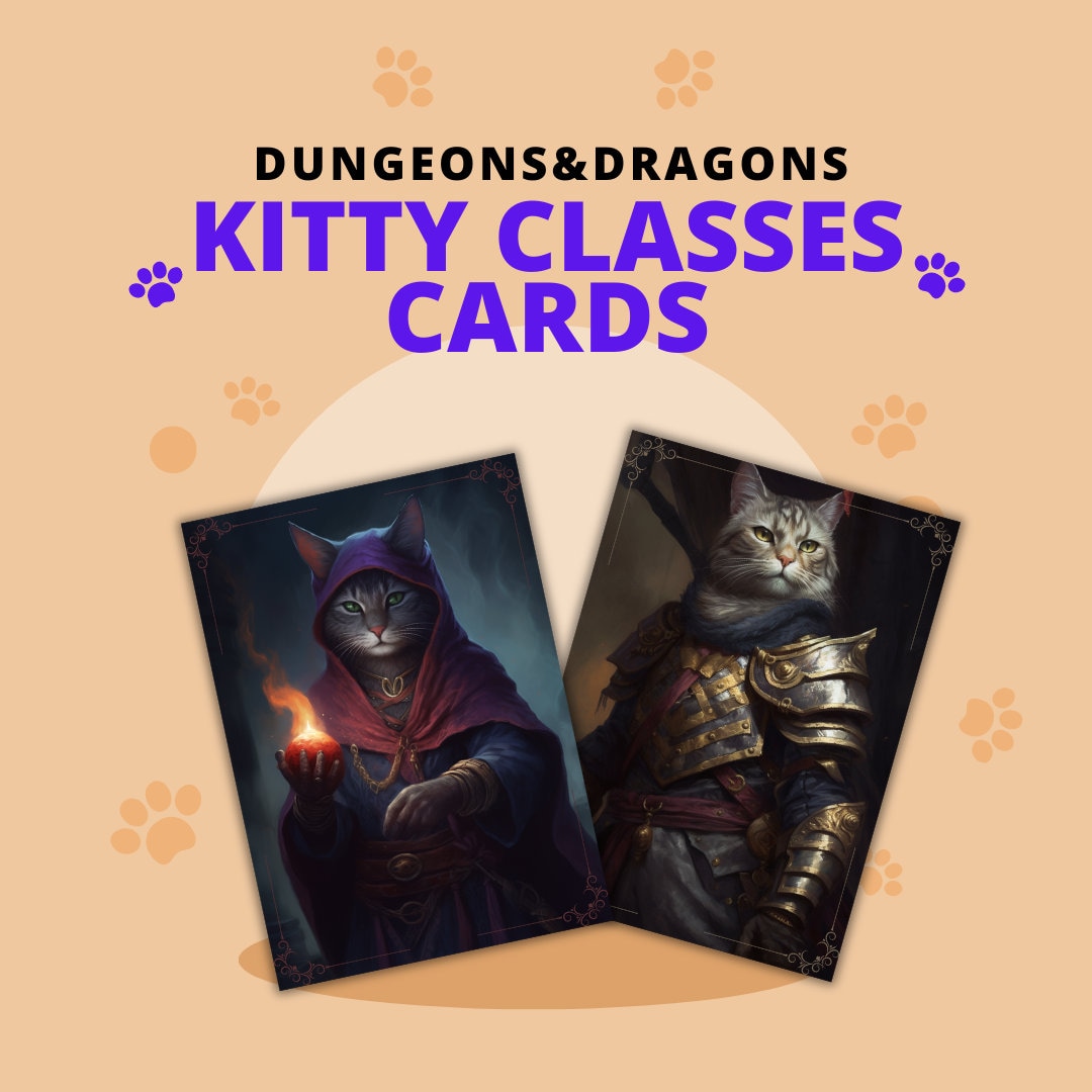 D&D Cat Classes Cards | DM / Dungeon Master Tools | Dnd Cards | Dnd ...