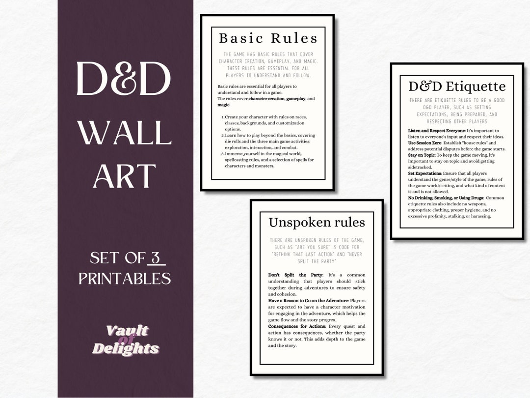 Dungeons & Dragons Basic Rules Wall Art | Dungeons and Dragons Poster ...