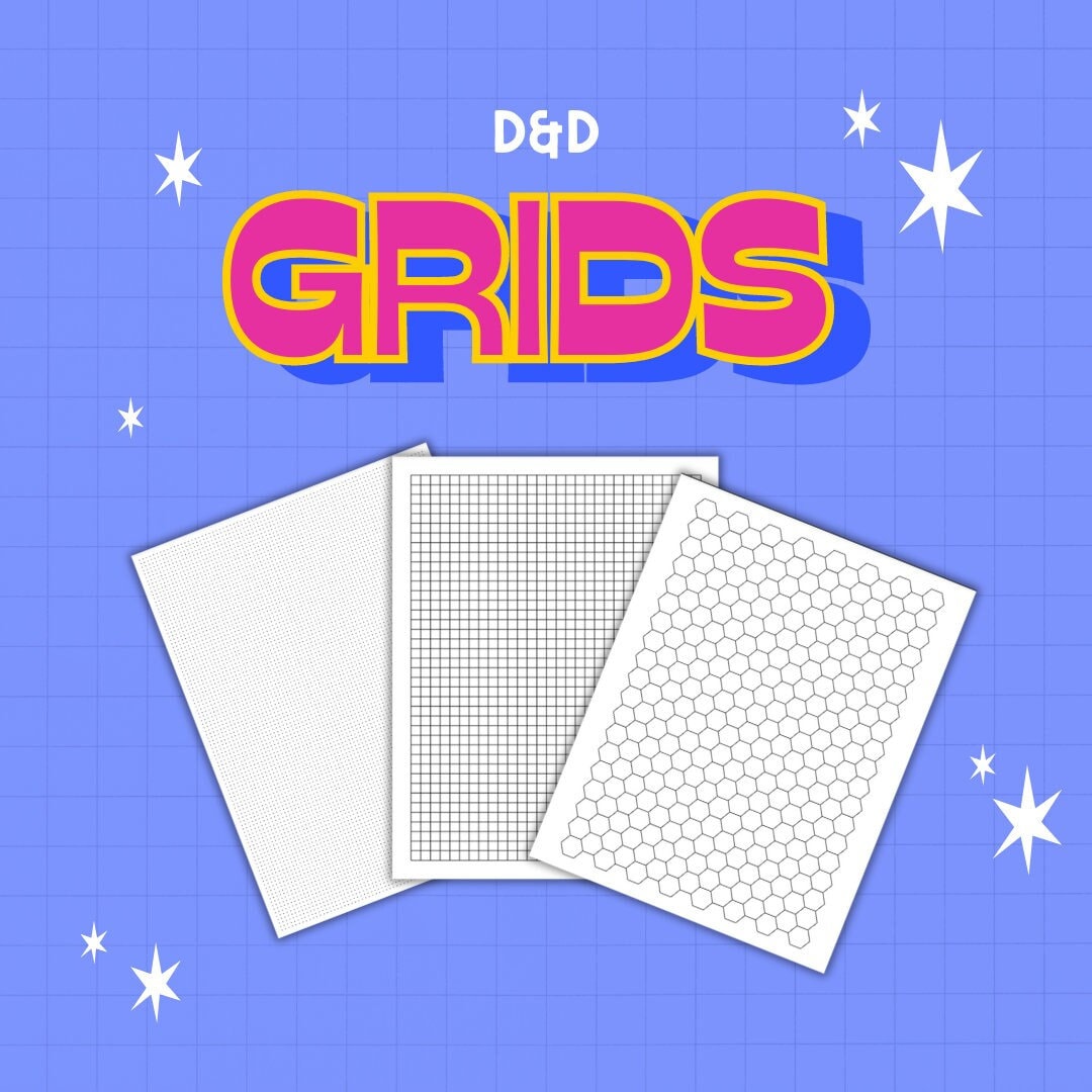 D&D Hexagonal, Square, and Dot Grids | DM / Dungeon Master Tools | Dnd Cards | Dnd Ready to ...