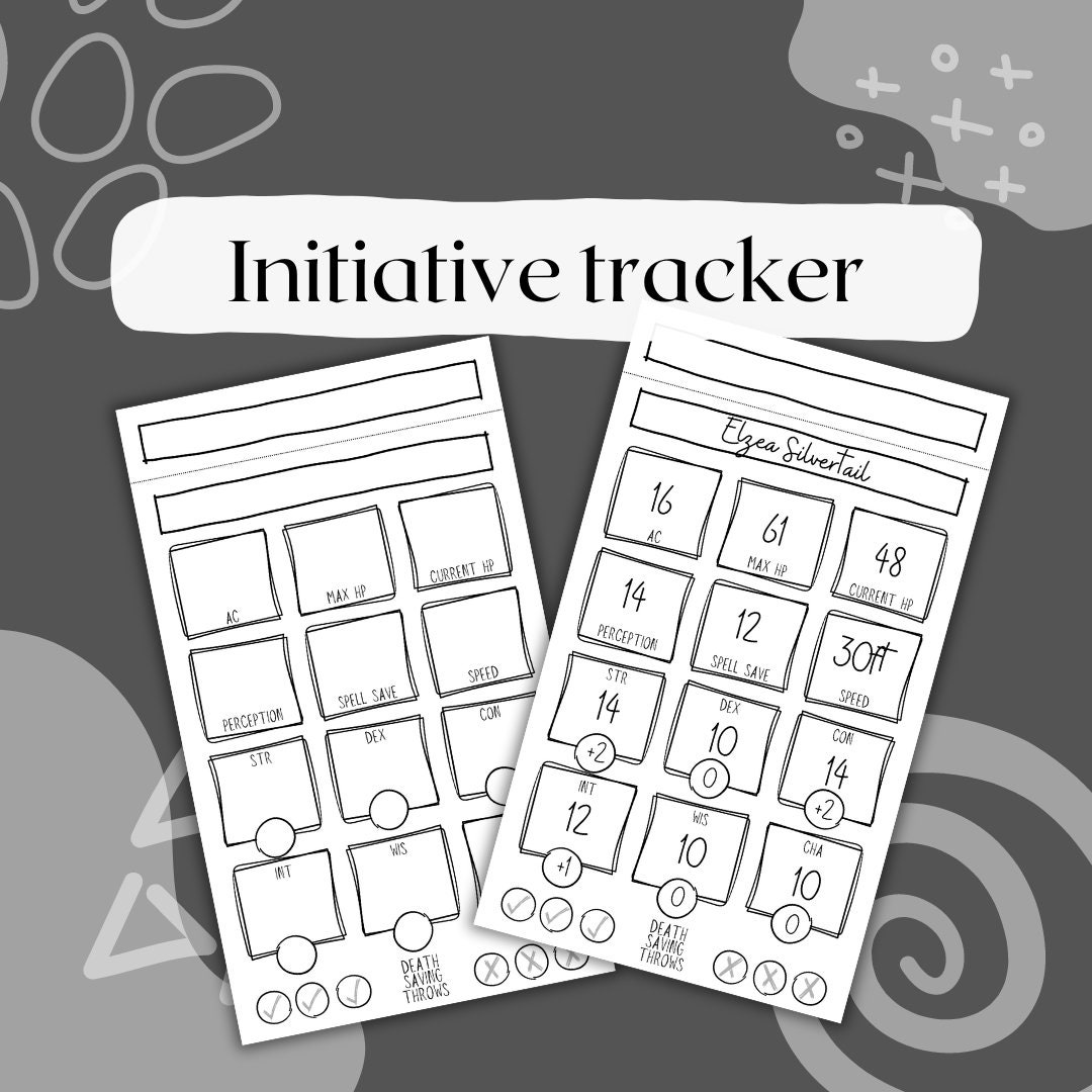 D&D 5e Initiative Tracker | Dungeons and Dragons Printable | Character ...