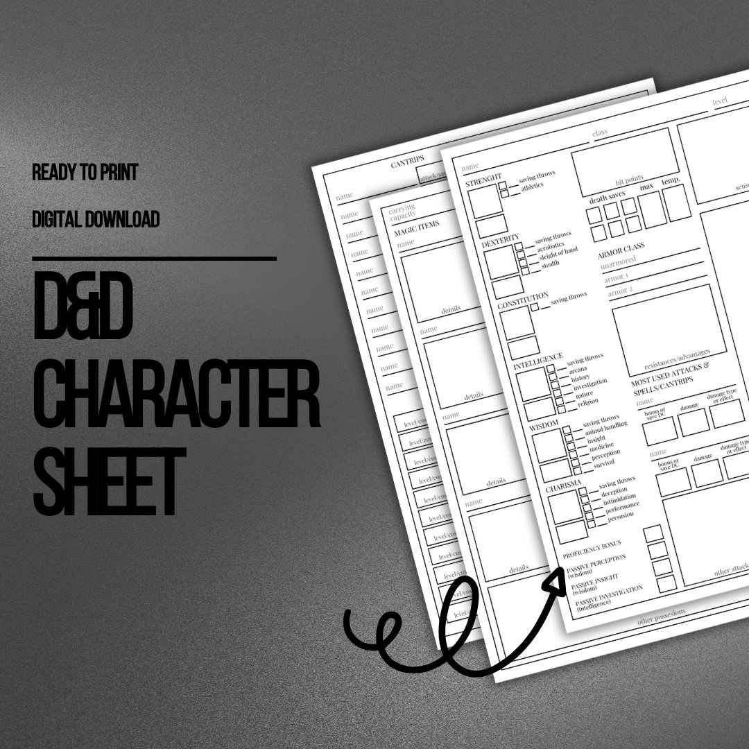 D&D Character Sheet DM / Dungeon Master Tools Dnd 5e Character Sheet ...